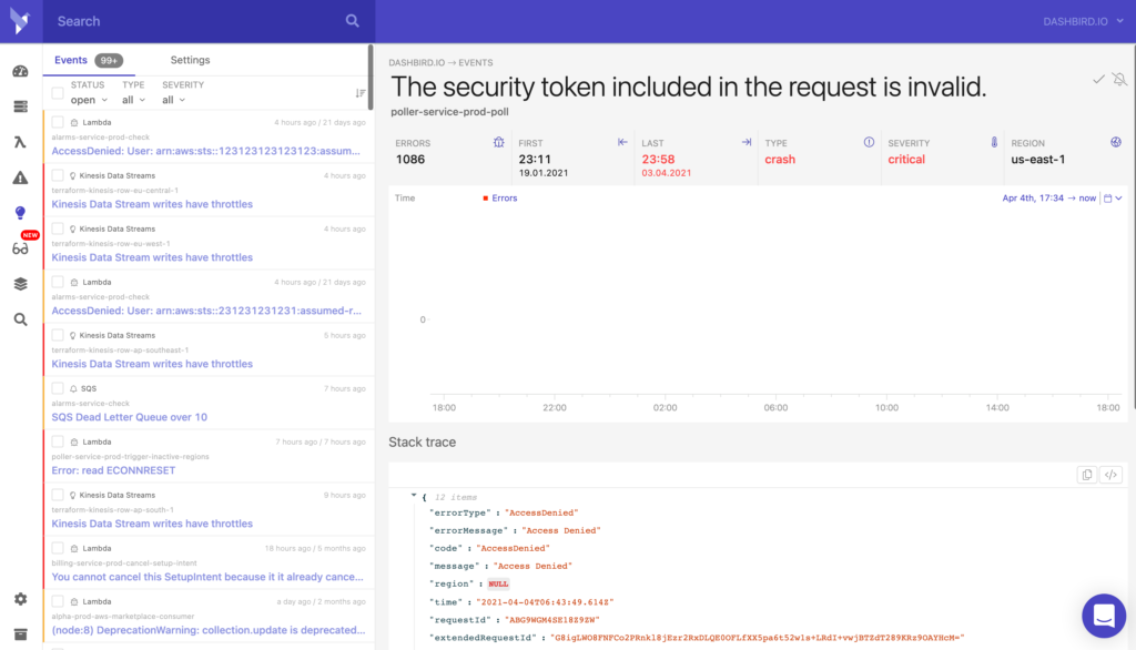 Dashbird Alerting And Policies: User Guide | Docs | Dashbird