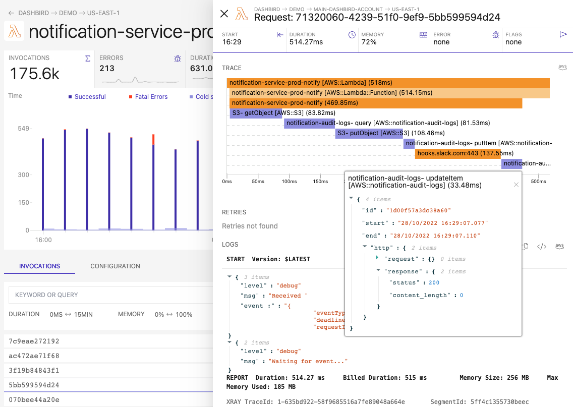 Enable Dashbird X-Ray Tracing: The Guide | Docs | Dashbird